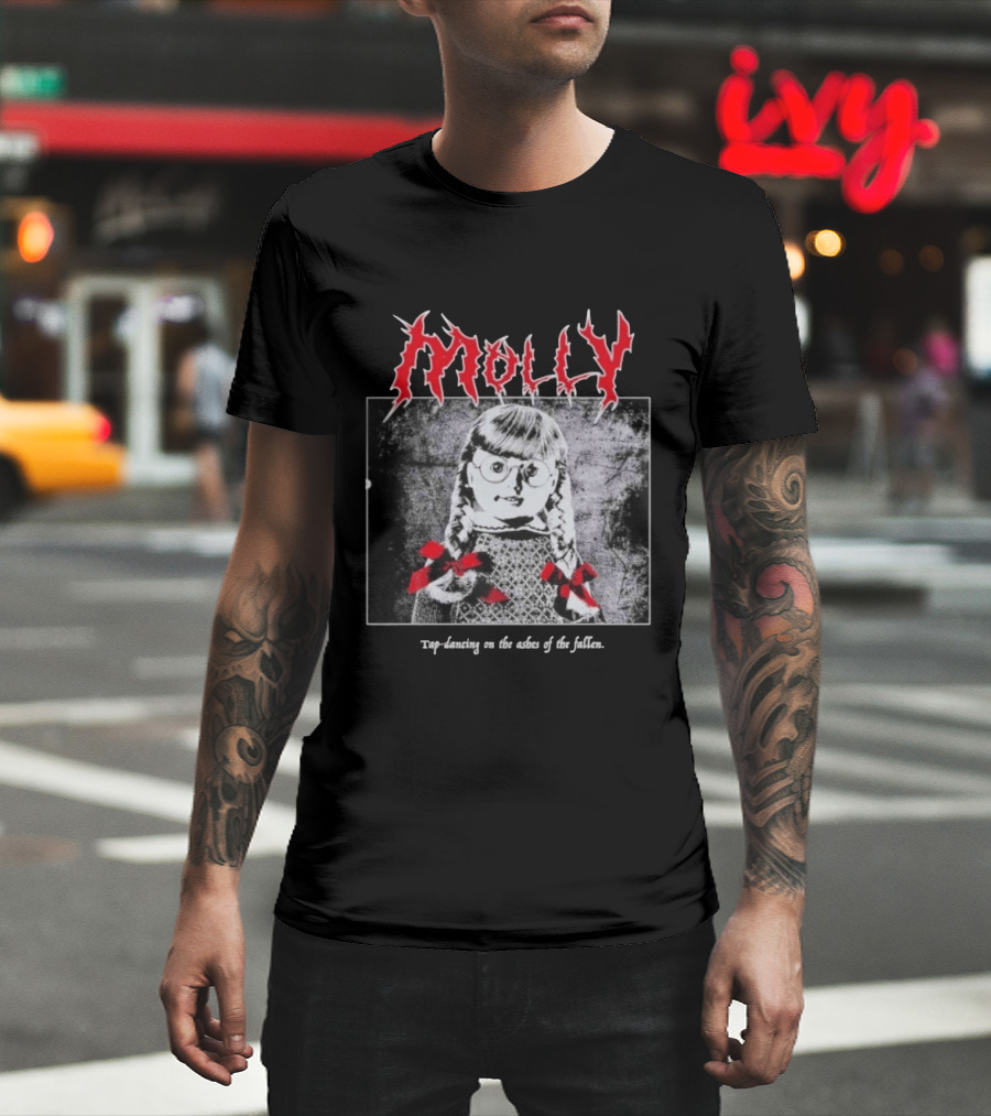 Molly Tap Dancing On The Ashes Of The Fallen Horror Doll Drawing T-Shirt
