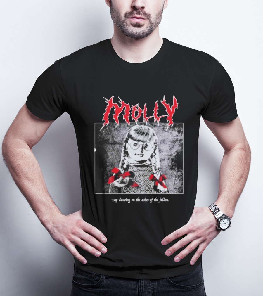 Molly Tap Dancing On The Ashes Of The Fallen Horror Doll Drawing T-Shirt