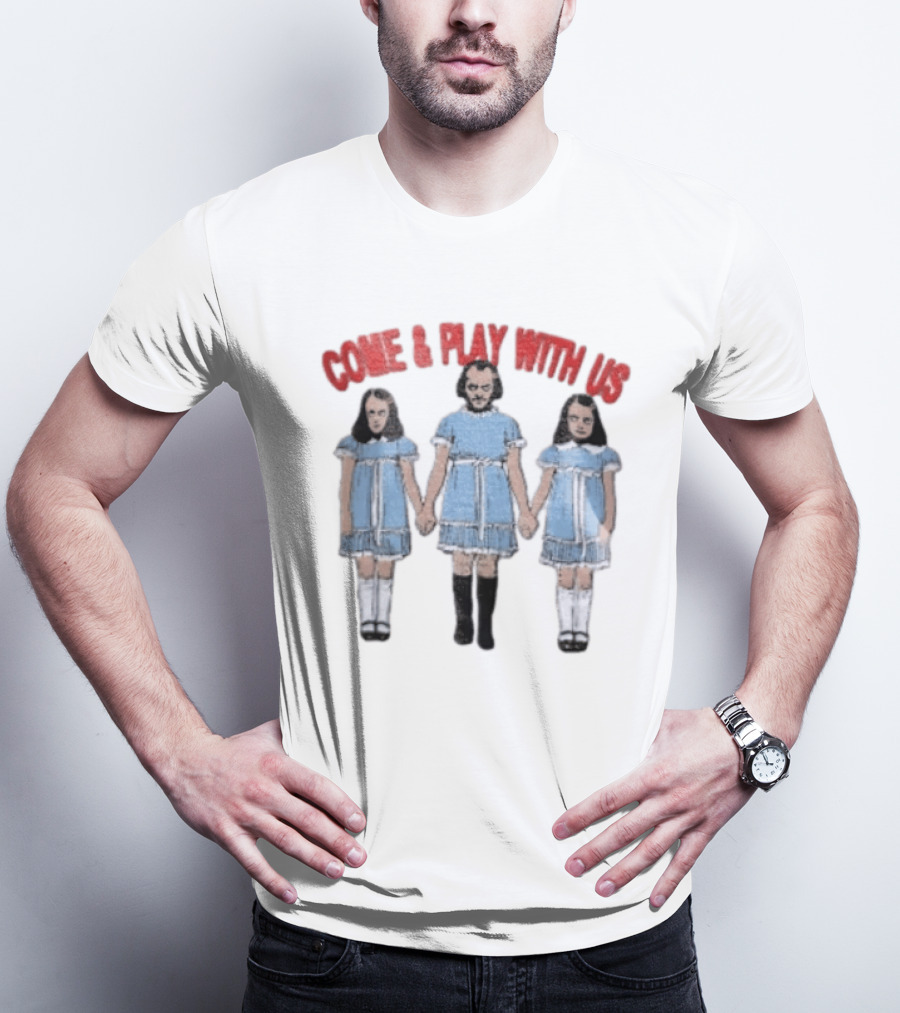 Come And Play With Us Creepy Twins Blue Dresses T-Shirt