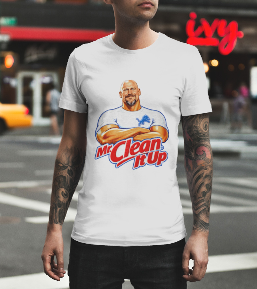 Dan Campbell Mr Clean It Up Detroit Lions Exclusively T-Shirt