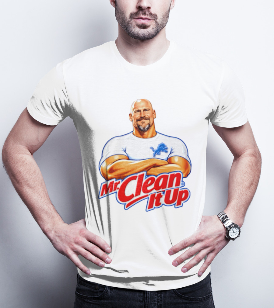 Dan Campbell Mr Clean It Up Detroit Lions Exclusively T-Shirt