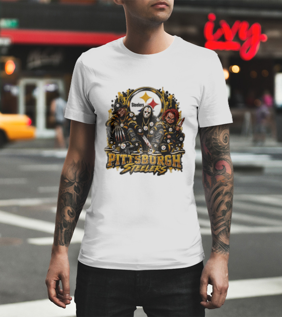Freddy Krueger Jason Voorhees Chucky Steelers Halloween Pittsburgh T-Shirt
