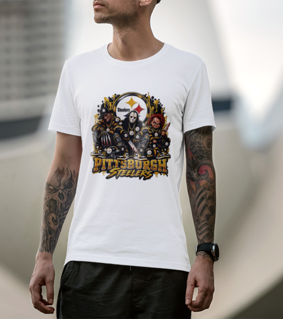Freddy Krueger Jason Voorhees Chucky Steelers Halloween Pittsburgh T-Shirt
