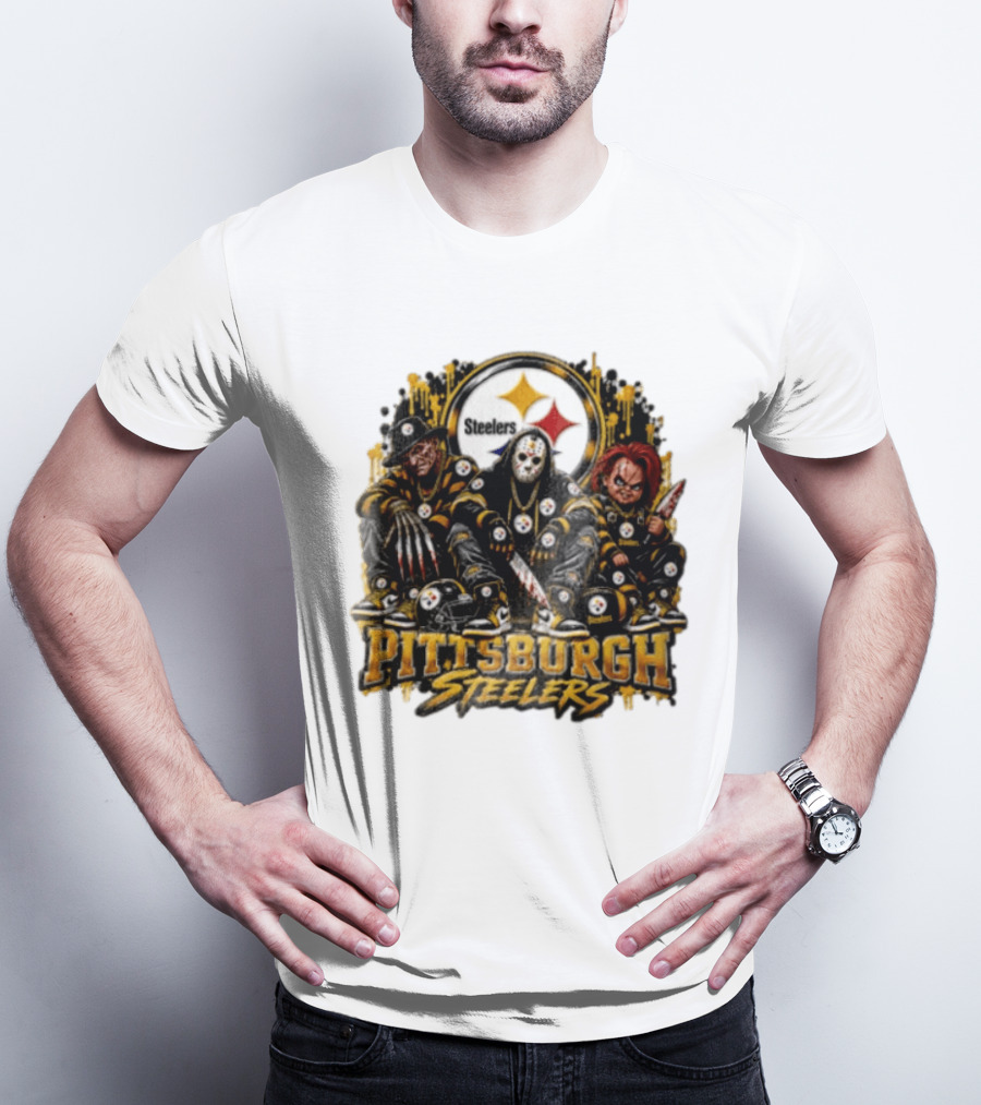 Freddy Krueger Jason Voorhees Chucky Steelers Halloween Pittsburgh T-Shirt