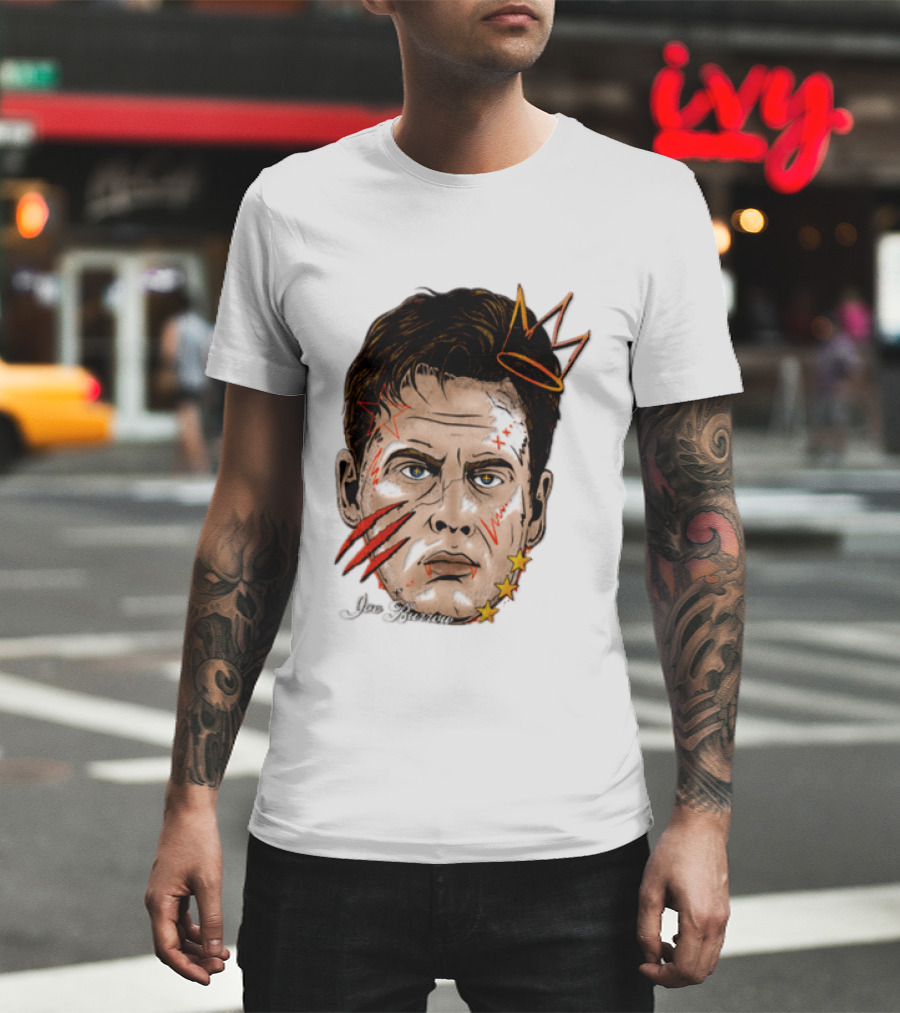 Joe Burrow Fat Head Limited Edition Player Crowned Star Scratches T-Shirt