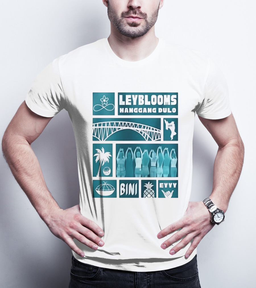 Leyblooms Hanggang Dulo Bini Eyyy Leyte Bridge Palm Coconut Pineapple T-Shirt