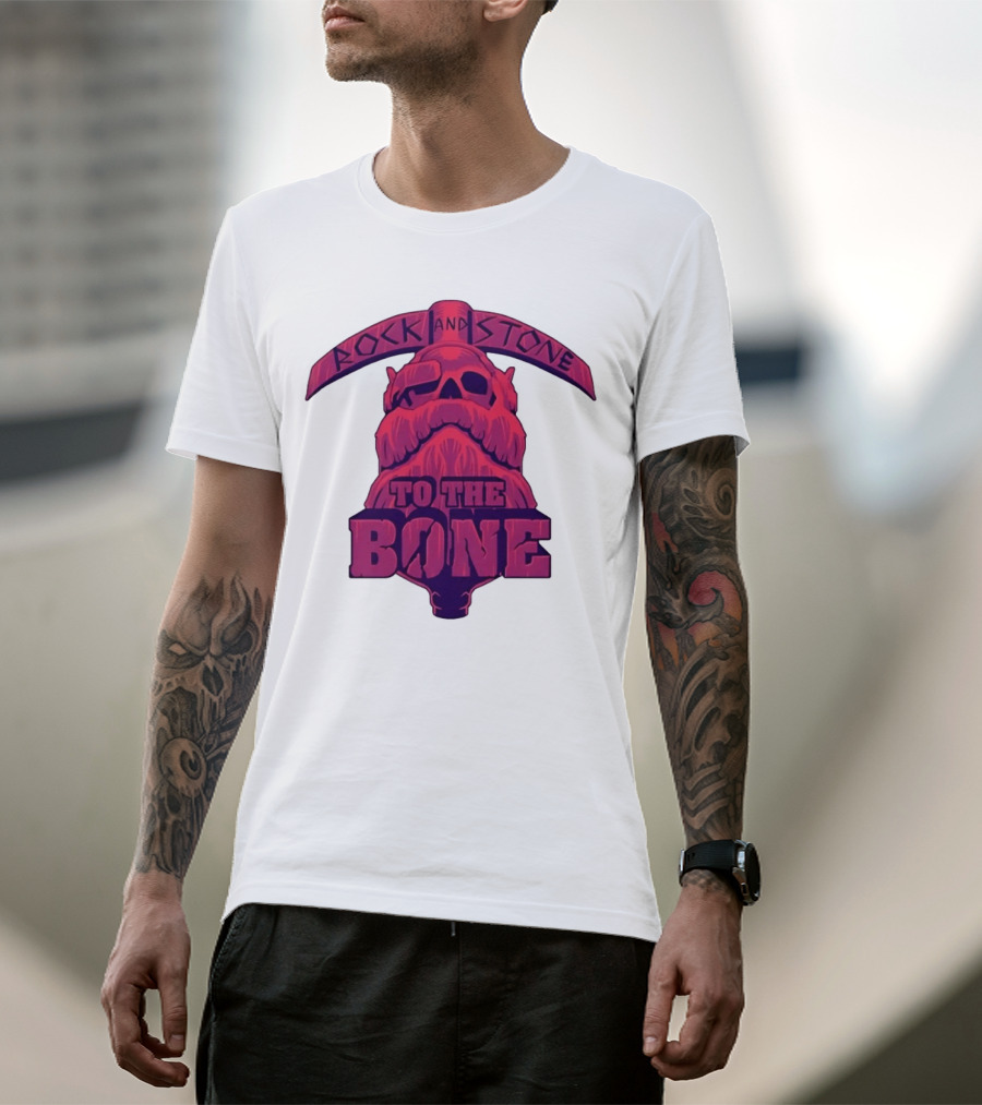 Rock And Stone To The Bone Dwarf Skull Gaming Deep Rock Galactic T-Shirt