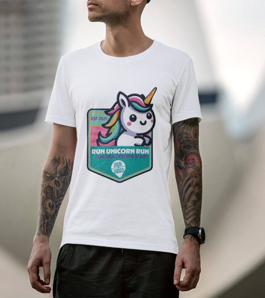 EST 2025 Run Unicorn Run Eureka Springs AR Main Street T-Shirt
