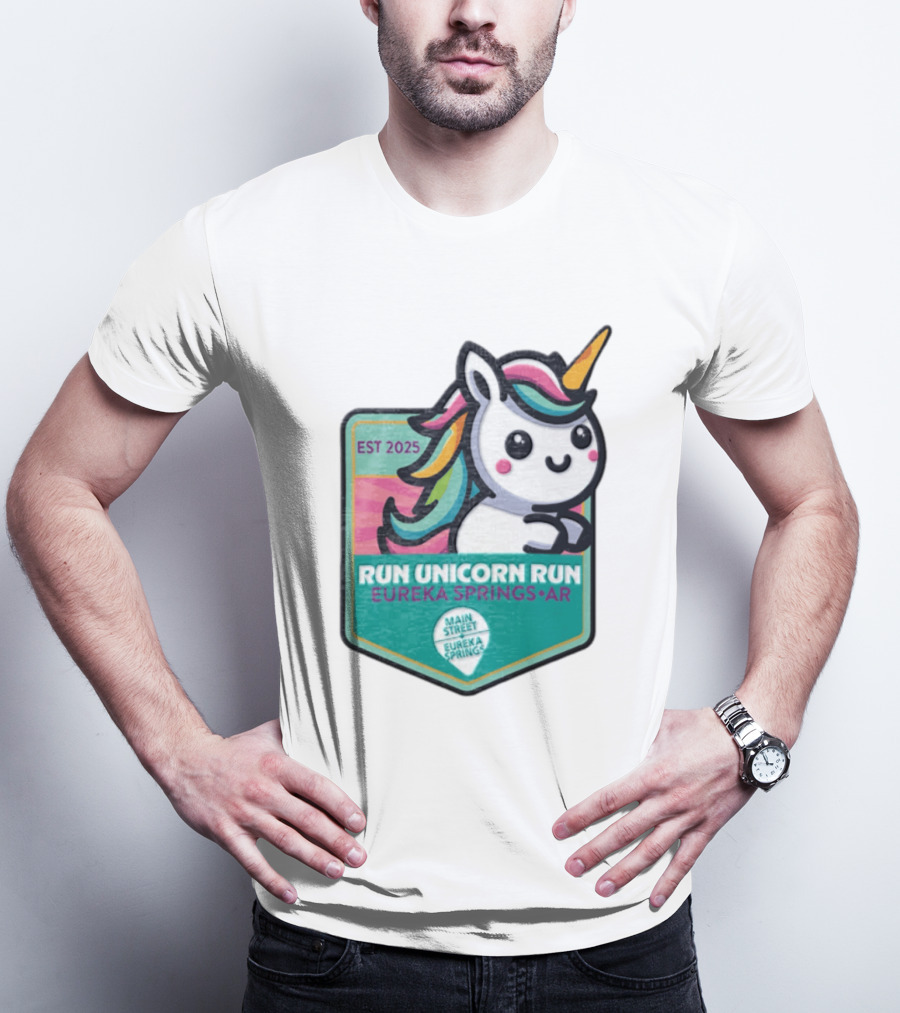 EST 2025 Run Unicorn Run Eureka Springs AR Main Street T-Shirt