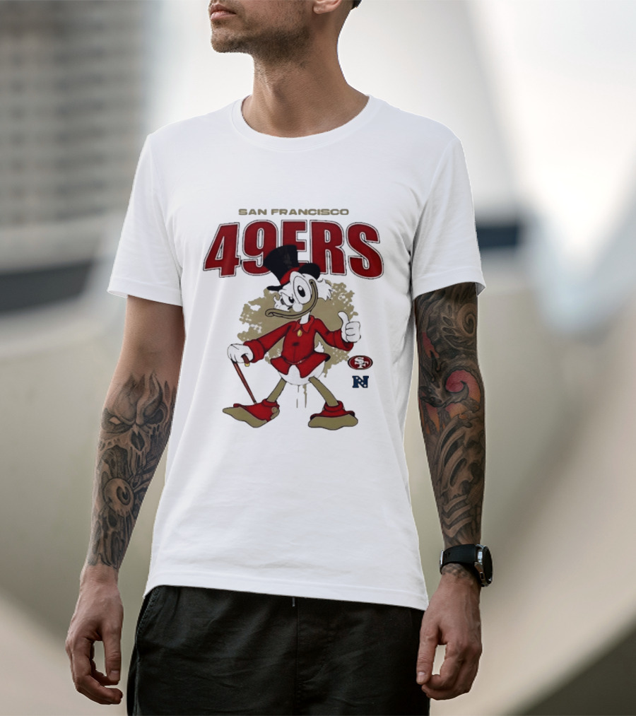 San Francisco 49ers Scrooge McDuck Crossover NFL Collaboration T-Shirt