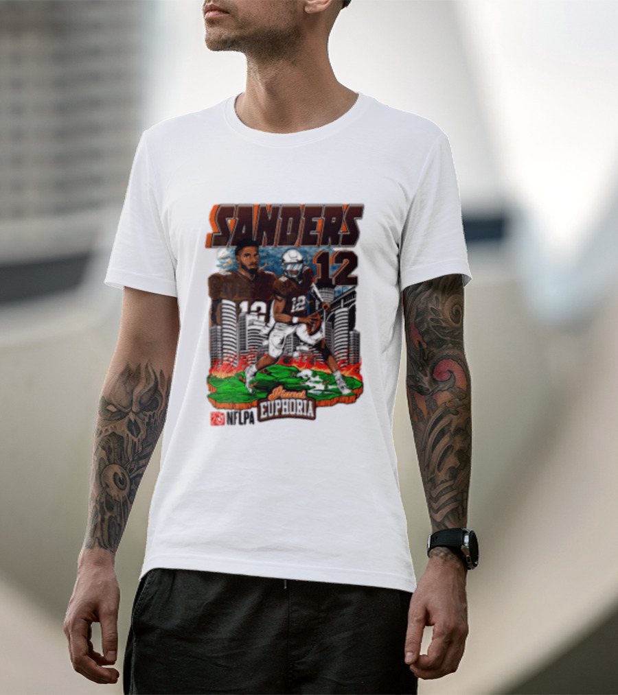 Sanders 12 Football Legend Euphoria NFCA Brand T-Shirt