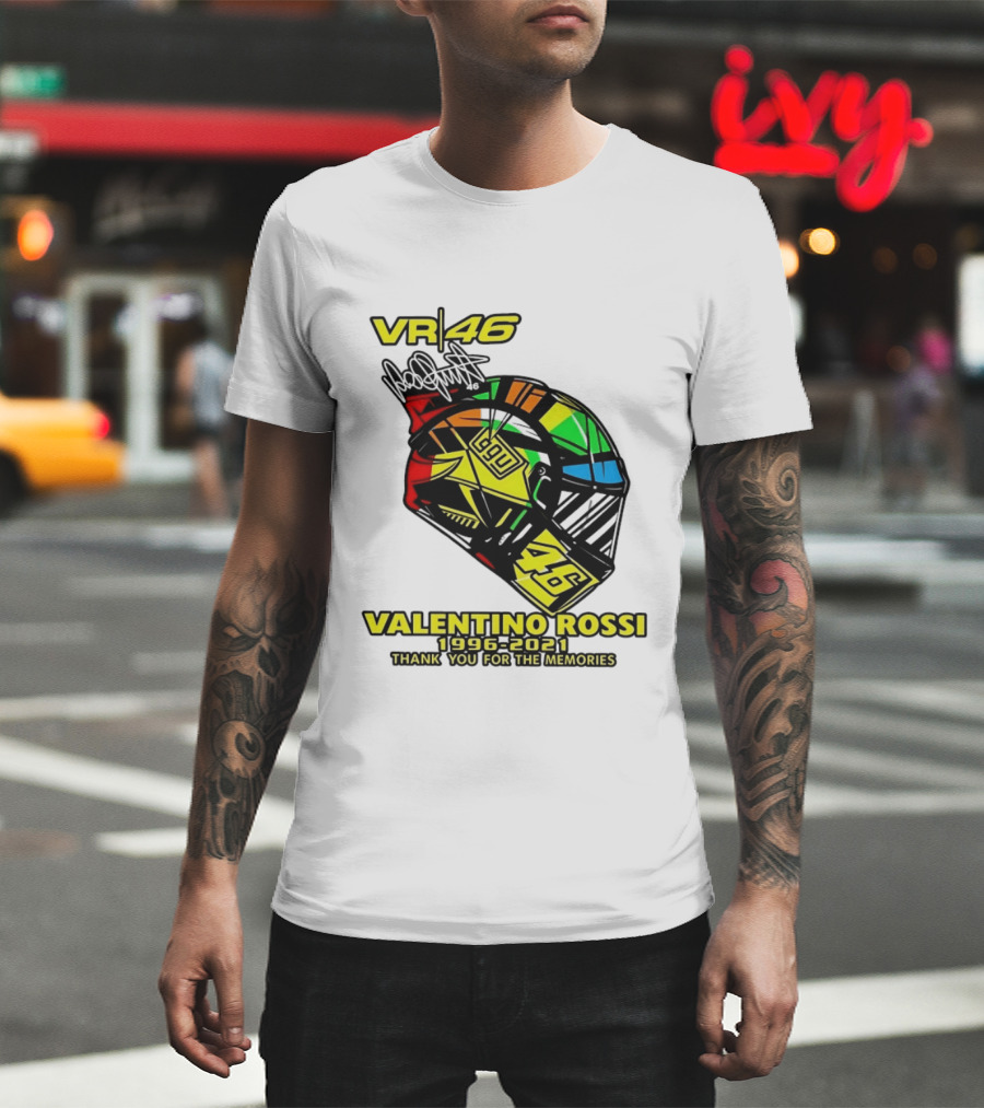 Valentino Rossi VR46 1996 2021 Thank You For The Memories Helmet T-Shirt