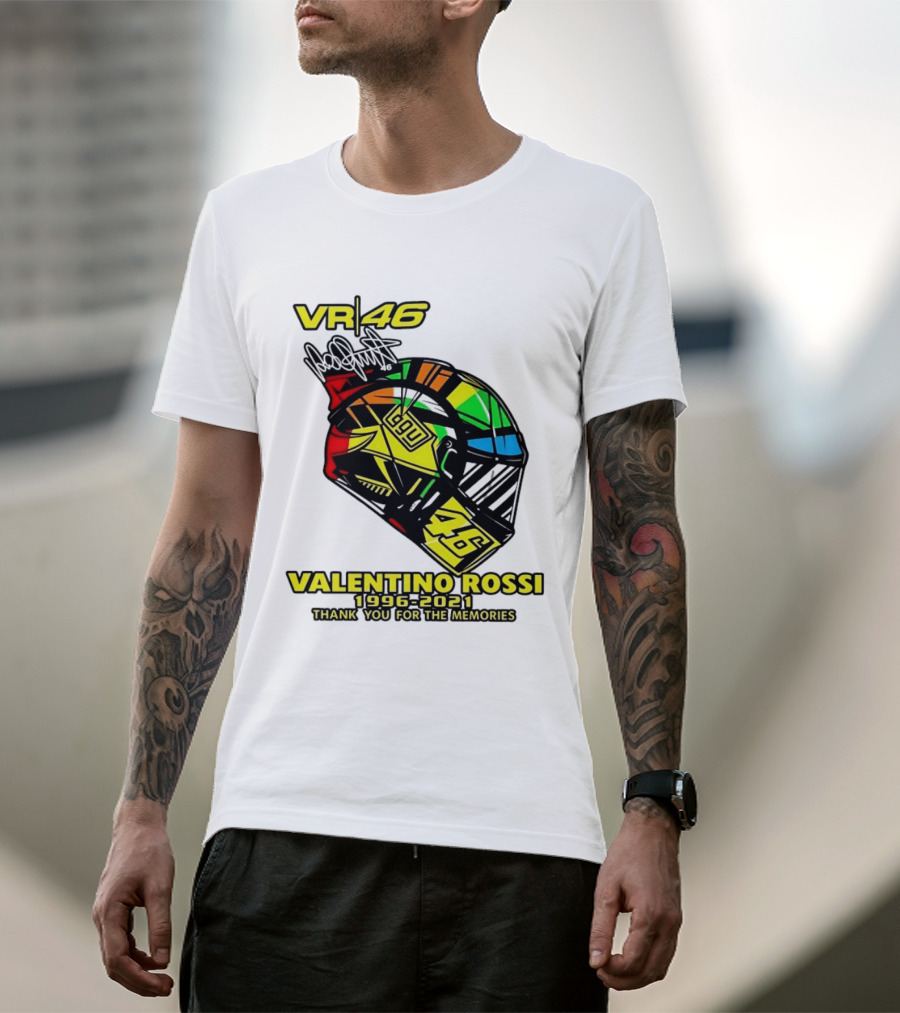 Valentino Rossi VR46 1996 2021 Thank You For The Memories Helmet T-Shirt