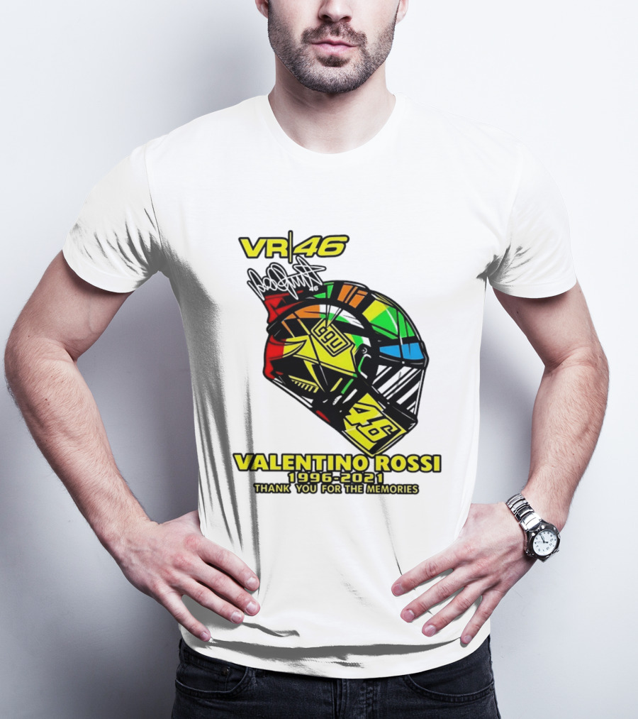 Valentino Rossi VR46 1996 2021 Thank You For The Memories Helmet T-Shirt