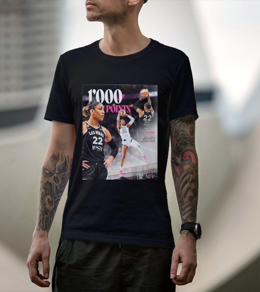 A'ja Wilson Las Vegas Aces 1000 Points Only Player In WNBA History Multiple 1000 Point Seasons T-Shirt