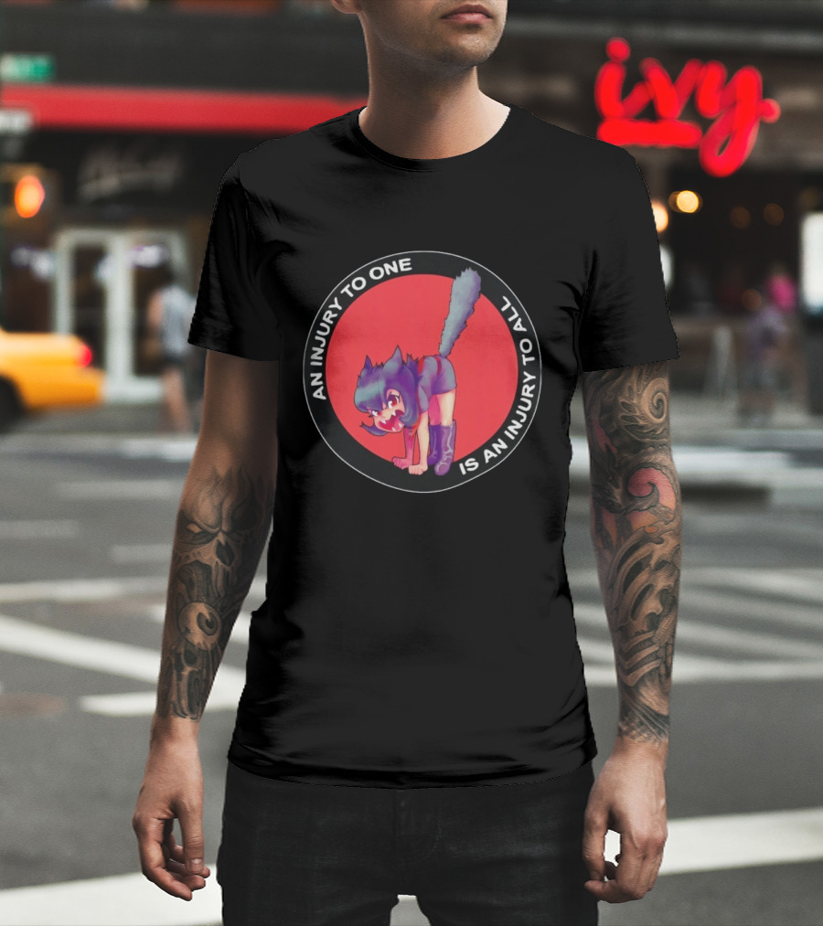 An Injury To One Is An Injury To All Cat Girl Red T-Shirt