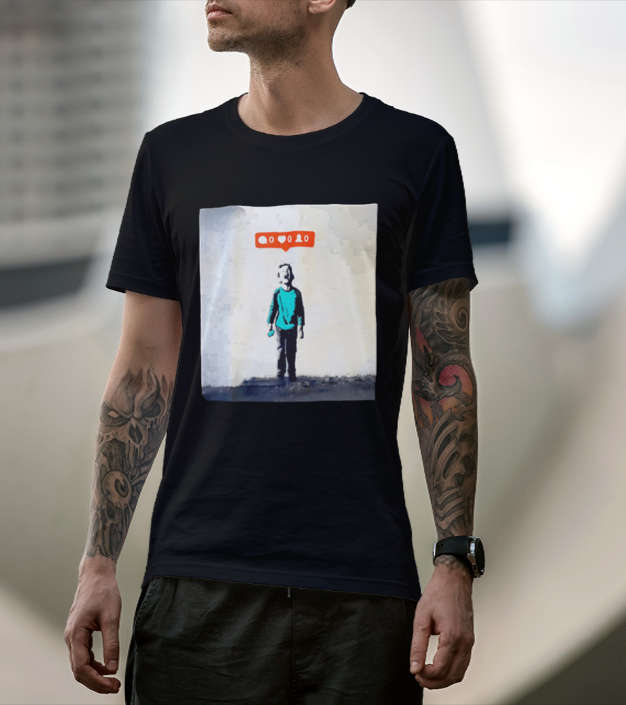 Boy With Zero Social Media Notifications And Screaming Expression T-Shirt