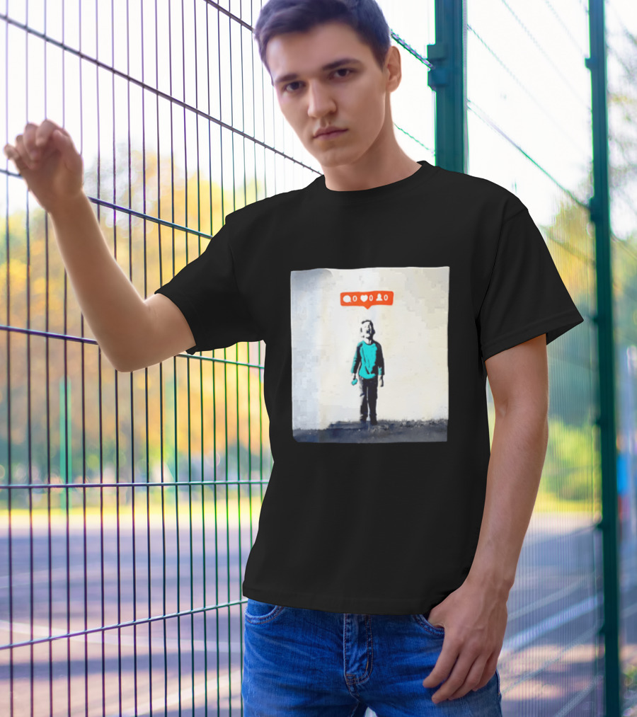Boy With Zero Social Media Notifications And Screaming Expression T-Shirt