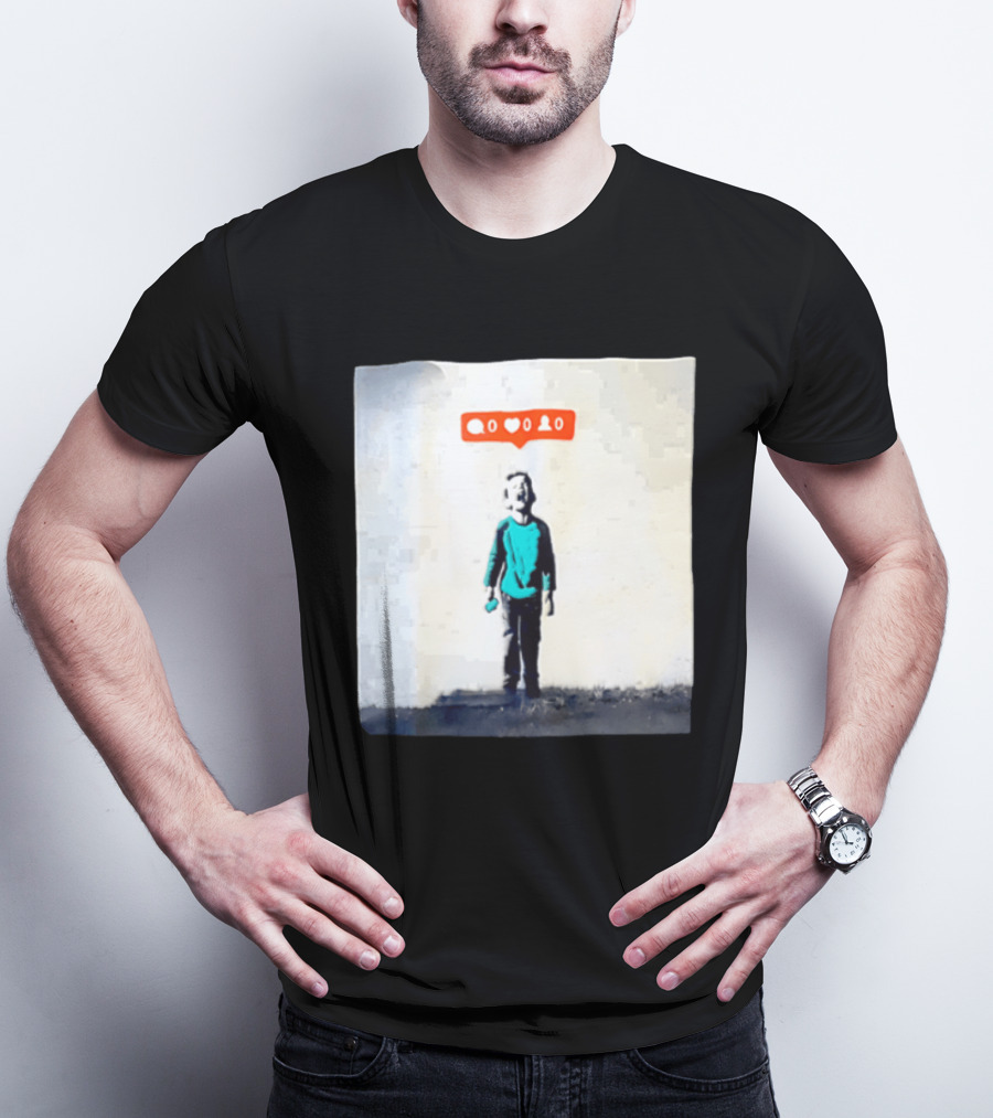Boy With Zero Social Media Notifications And Screaming Expression T-Shirt
