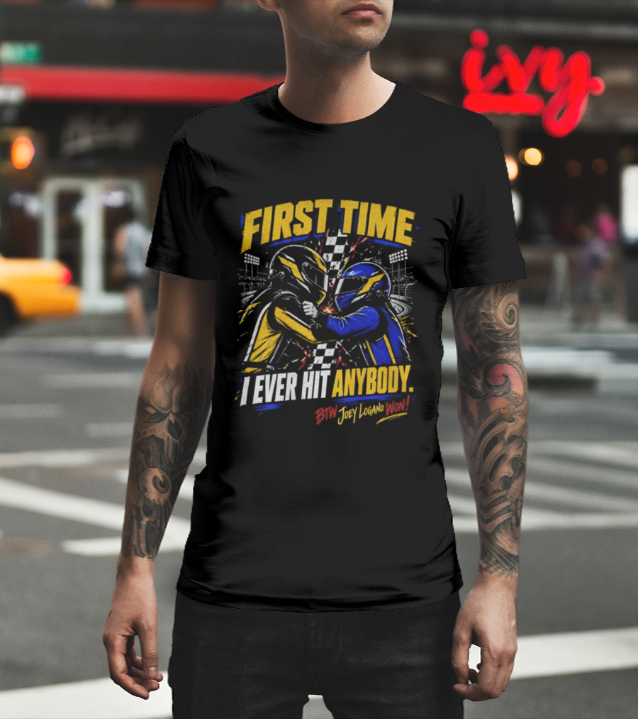 Hocevar Vs Blaney First Time I Ever Hit Anybody Boxing Helmet Fighters Joey Logano T-Shirt