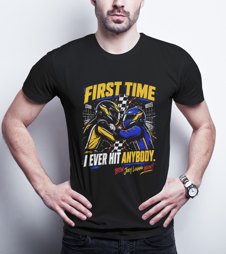 Hocevar Vs Blaney First Time I Ever Hit Anybody Boxing Helmet Fighters Joey Logano T-Shirt
