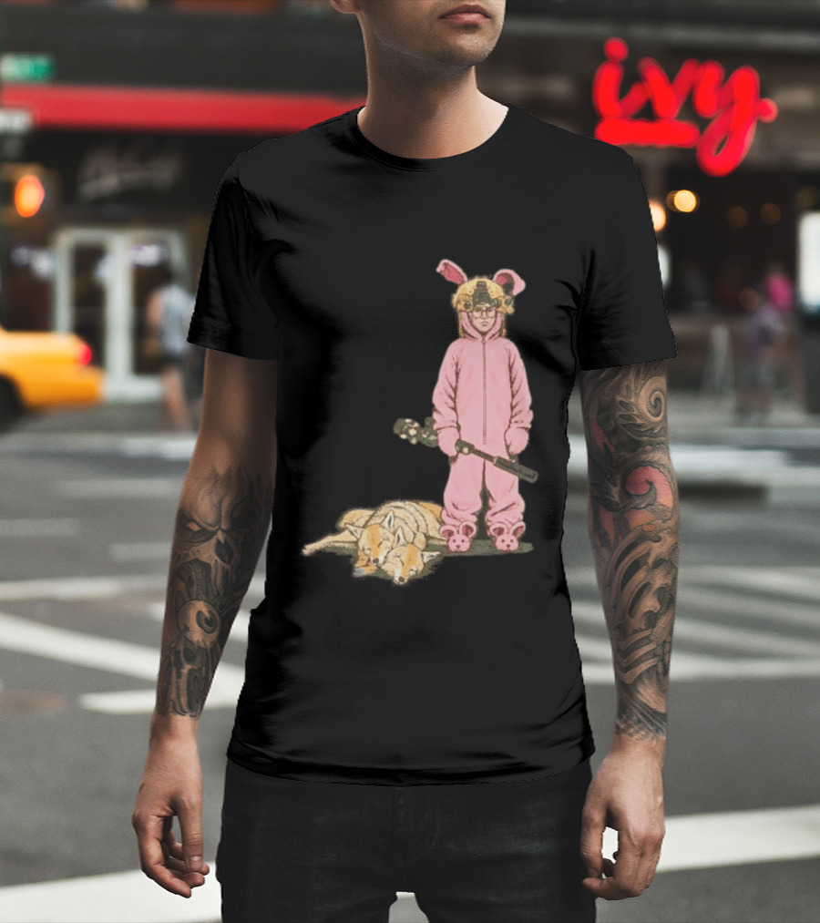 Pink Nightmare Bunny Suit Coyote Hunting Sniper T-Shirt
