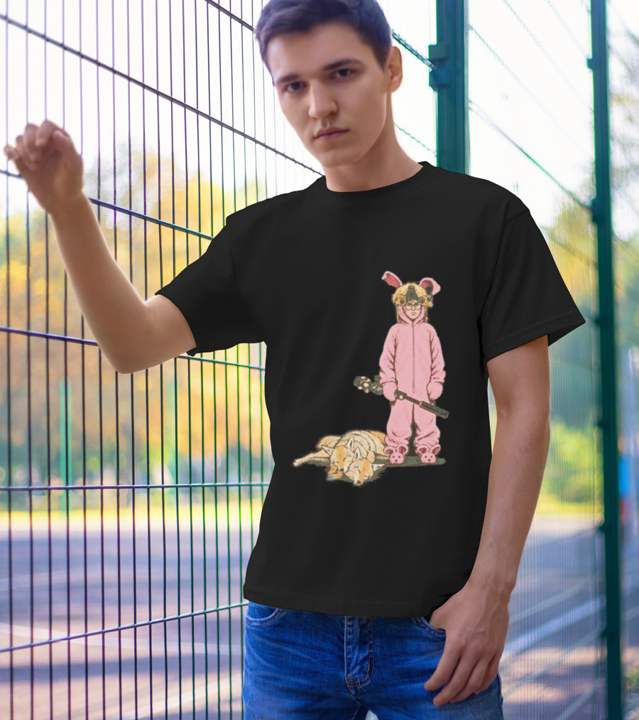 Pink Nightmare Bunny Suit Coyote Hunting Sniper T-Shirt
