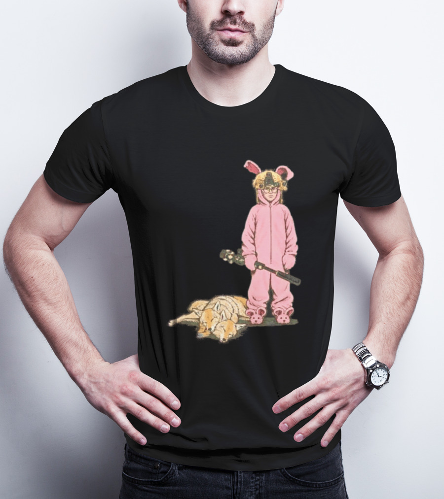 Pink Nightmare Bunny Suit Coyote Hunting Sniper T-Shirt