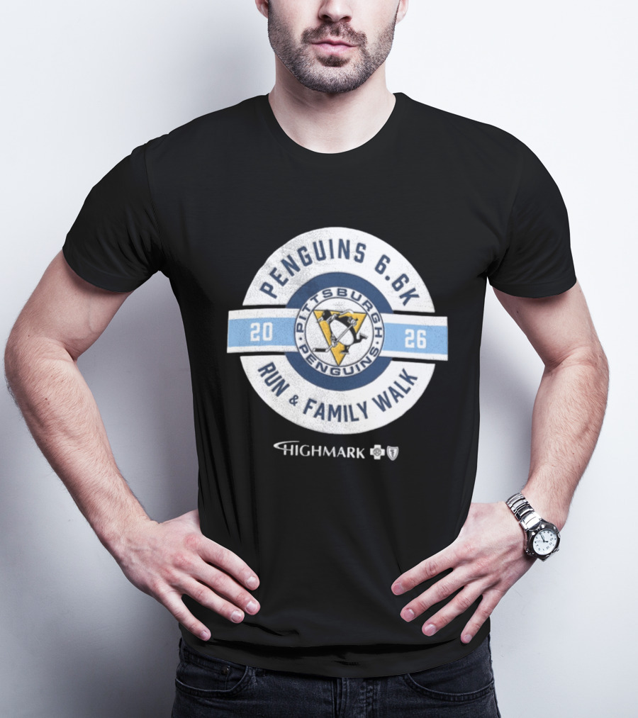 Pittsburgh Penguins 2026 Penguins 6.6k Run Family Walk Highmark T-Shirt
