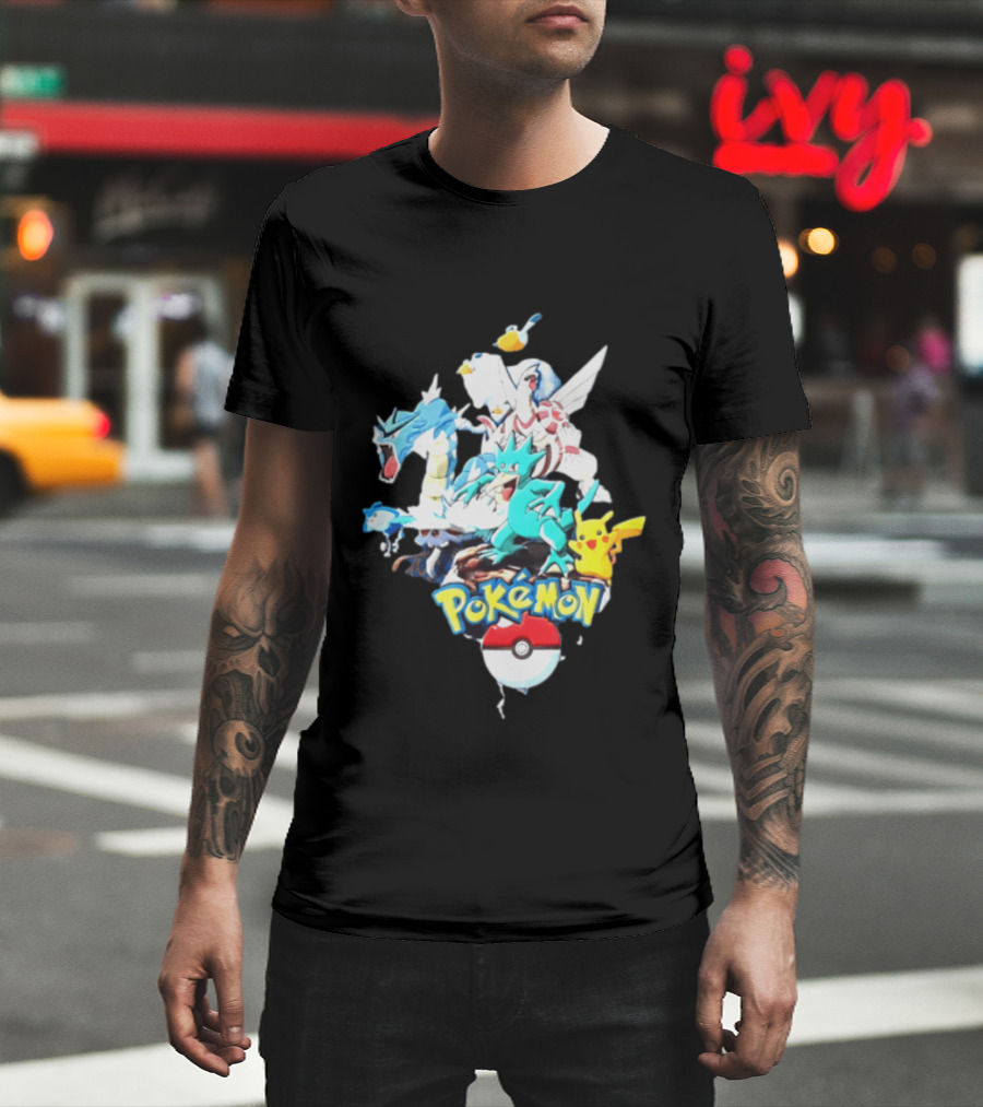 Pokemon Pikachu Gyarados Ralts Golduck Pelipper Dialga Poke Ball T-Shirt