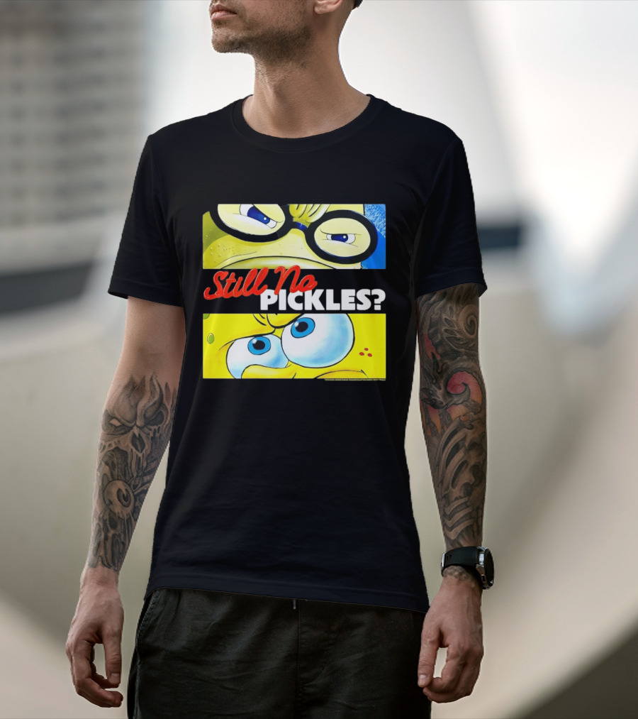 SpongeBob SquarePants Still No Pickles Nickelodeon Eyes Close Up T-Shirt