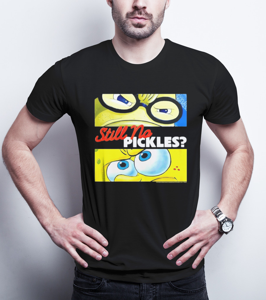 SpongeBob SquarePants Still No Pickles Nickelodeon Eyes Close Up T-Shirt