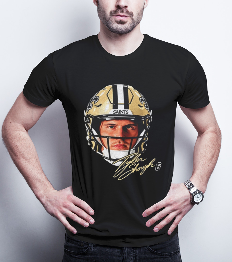Tyler Shough New Orleans Saints Football Helmet Big Face 6 T-Shirt