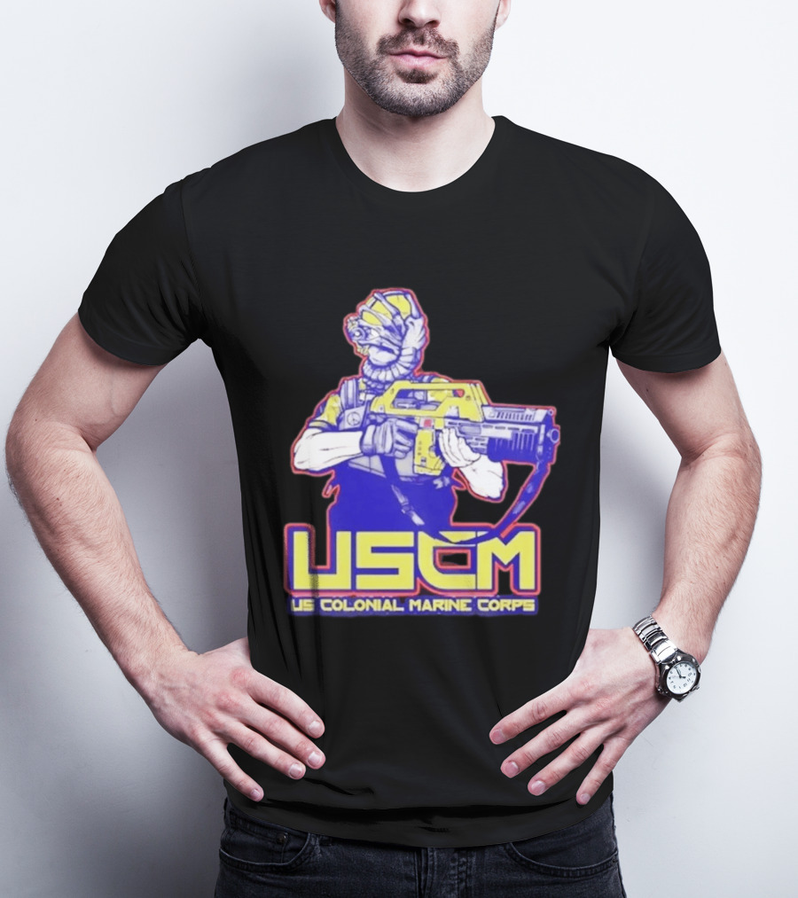 USCM US Colonial Marine Corps Alien Warrior T-Shirt
