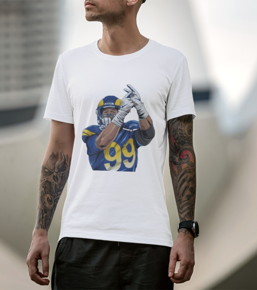 Aaron Donald No 99 Los Angeles Rams AD99 Blue And Yellow Football Gear T-Shirt