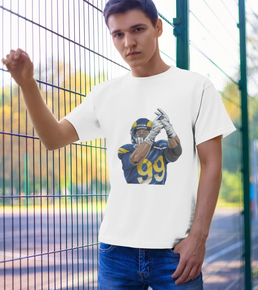 Aaron Donald No 99 Los Angeles Rams AD99 Blue And Yellow Football Gear T-Shirt