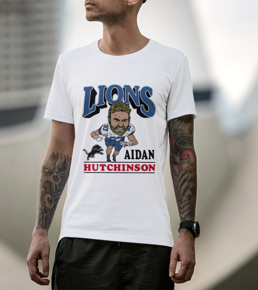 Lions Aidan Hutchinson Caricature 97 T-Shirt