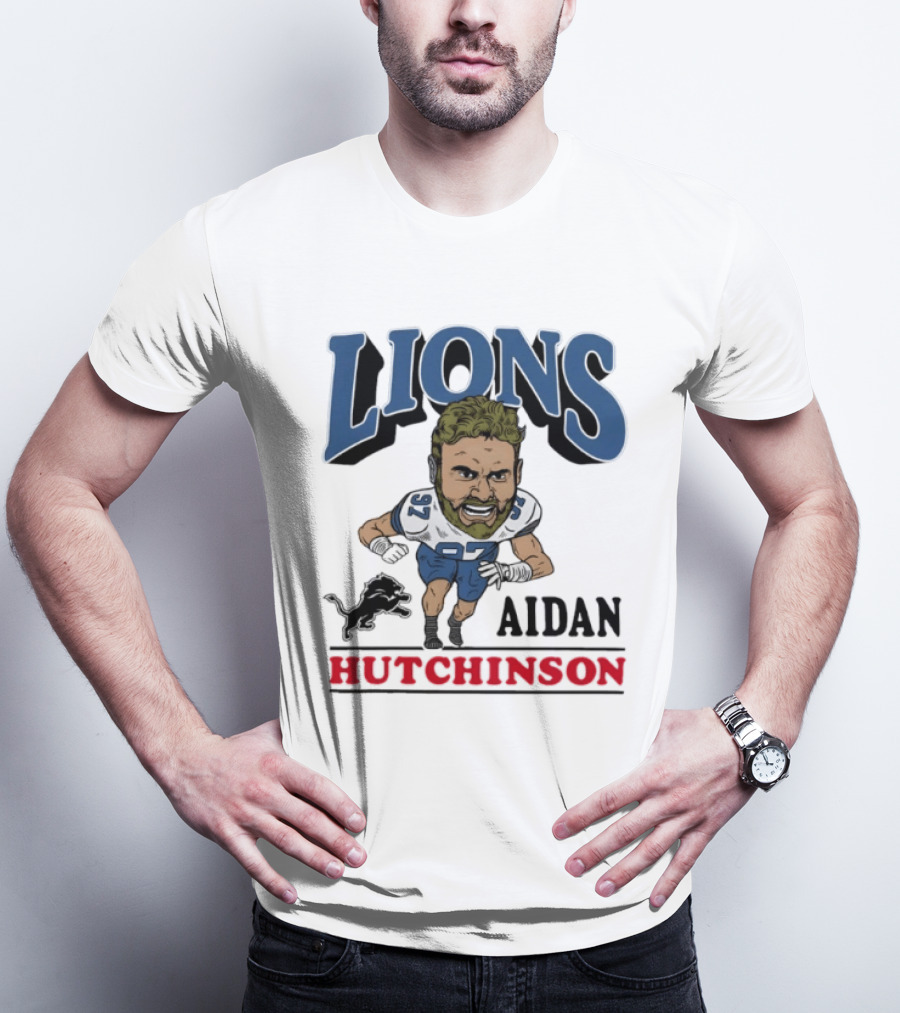 Lions Aidan Hutchinson Caricature 97 T-Shirt