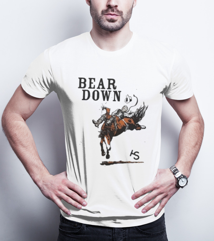 Bear Down Cowboy Rodeo Bucking Horse 15 T-Shirt