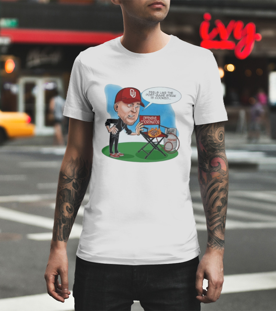 Brent Venables Oklahoma Sooners Offensive Coordinator Cartoon Steak Propane T-Shirt