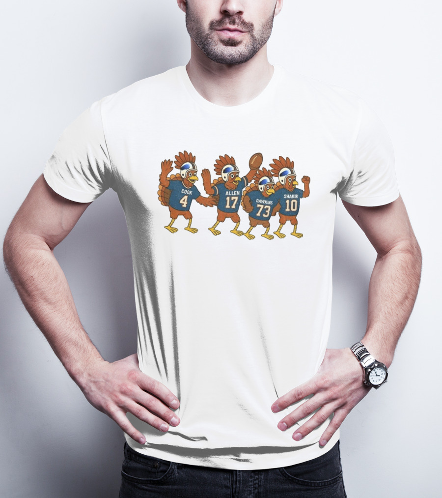Buffalo Football Thanksgiving Turkeys Cook Allen Dawkins Shakir T-Shirt