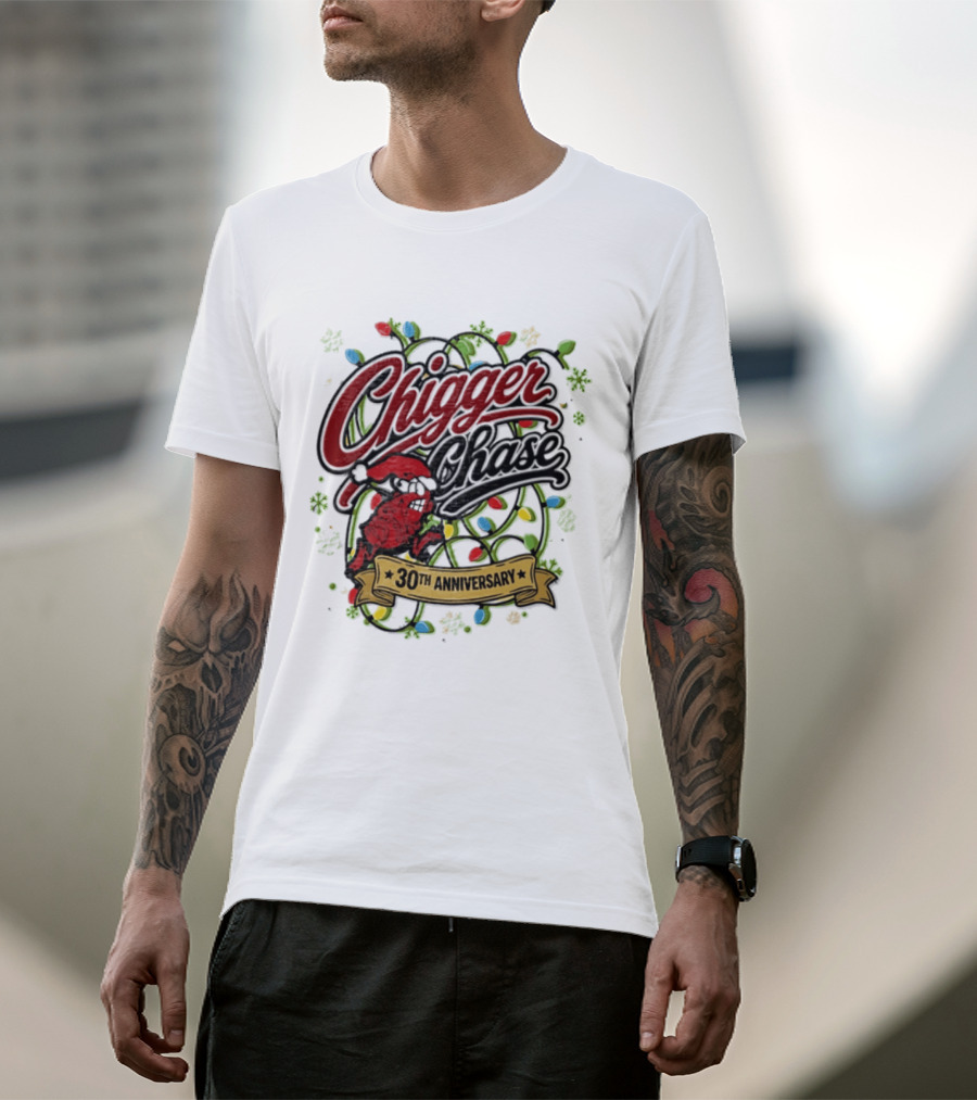 Chigger Chase Christmas Lights 30th Anniversary Celebration T-Shirt