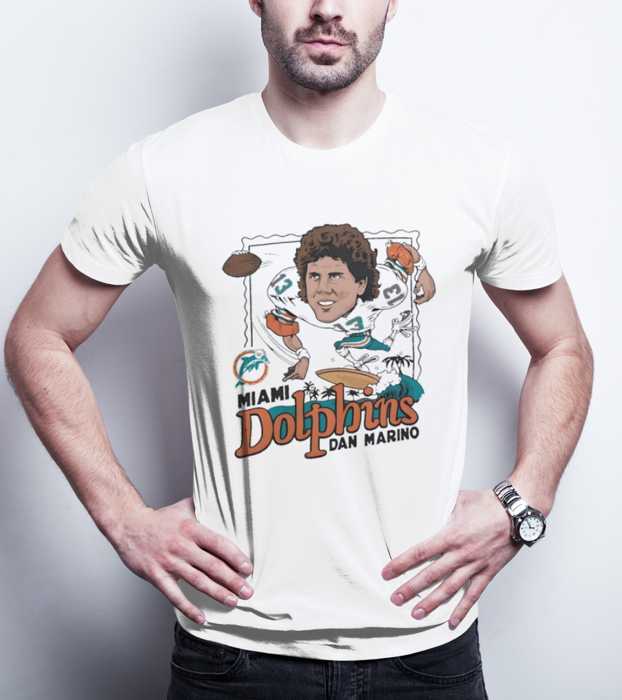 Dan Marino Miami Dolphins Caricature Homage Player Football T-Shirt