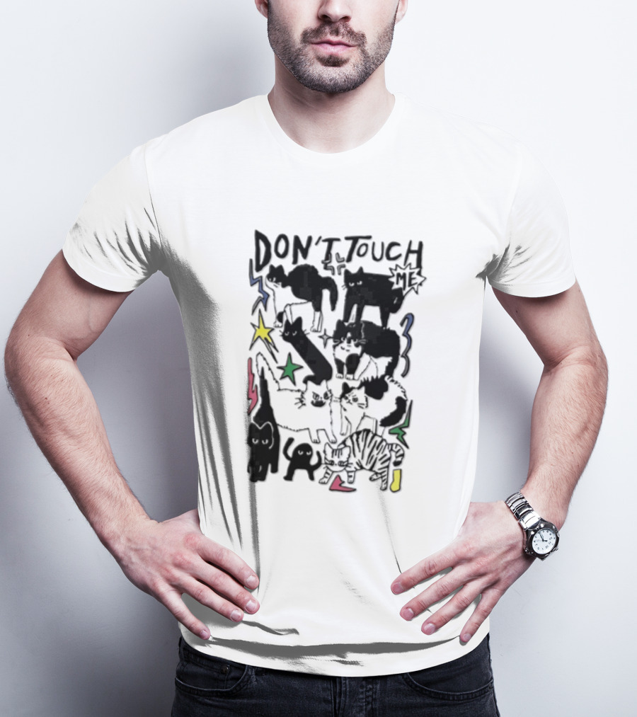 DON'T TOUCH ME Multiple Cats Stars Lightning T-Shirt
