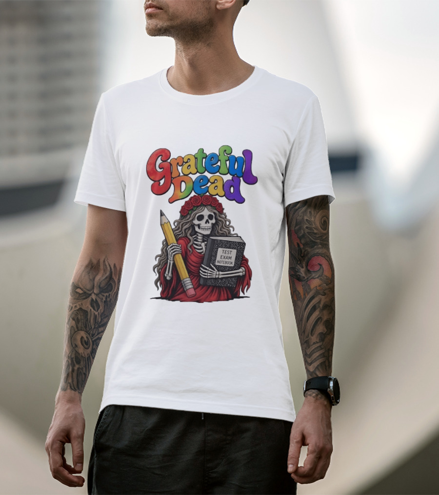 Grateful Dead Skeleton Test Exam Notebook With Pencil T-Shirt