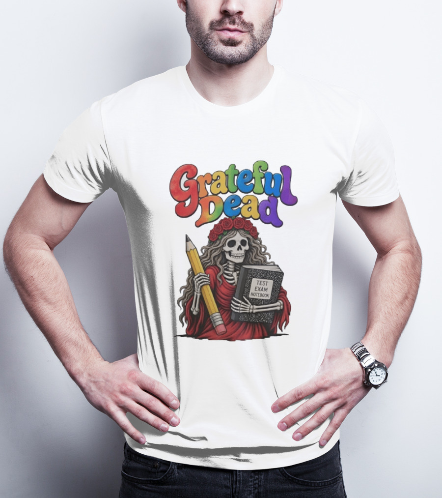 Grateful Dead Skeleton Test Exam Notebook With Pencil T-Shirt