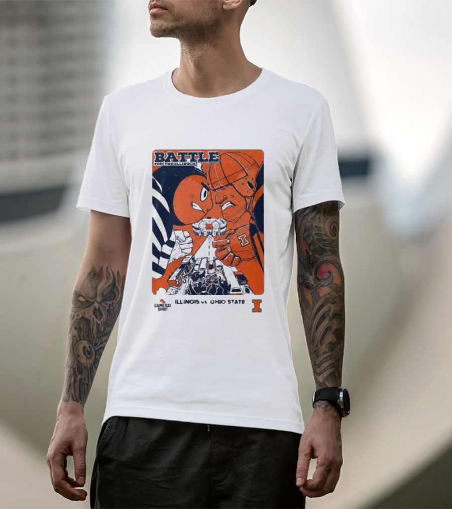 Battle For The Illibuck Illinois Vs Ohio State NCAA College Football 2026 Ohio Stadium T-Shirt