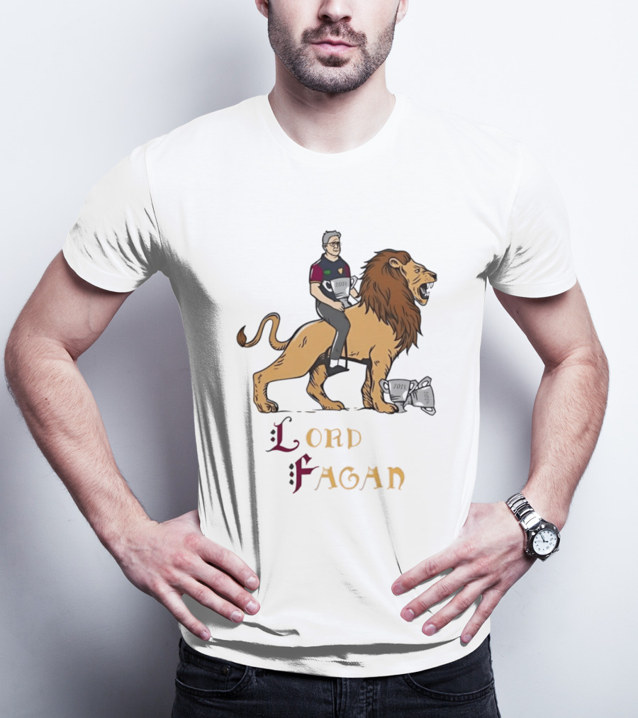 Lord Fagan Brisbane Lions 2024 Premiership Trophy Holder Riding Lion T-Shirt