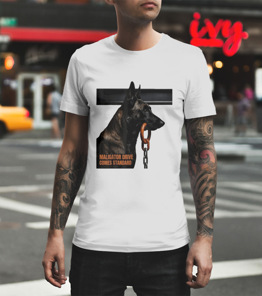 Maligator Drive Comes Standard Belgian Malinois Iron Bar Handler T-Shirt