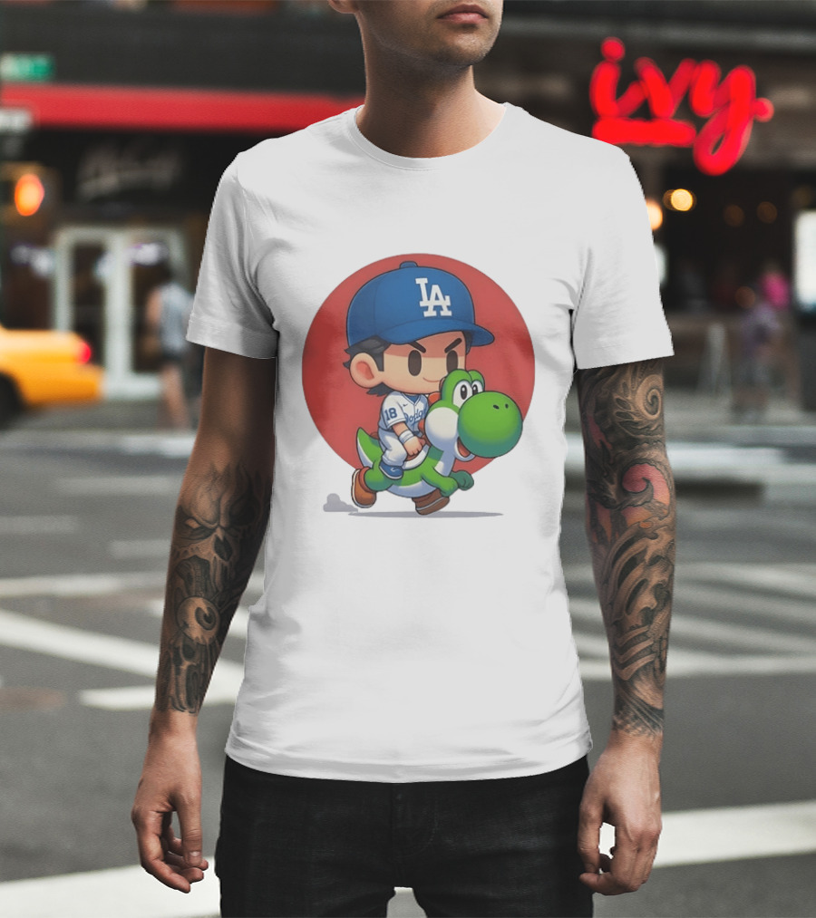 Los Angeles Dodgers Shohei Ohtani 18 Riding Yoshi T-Shirt